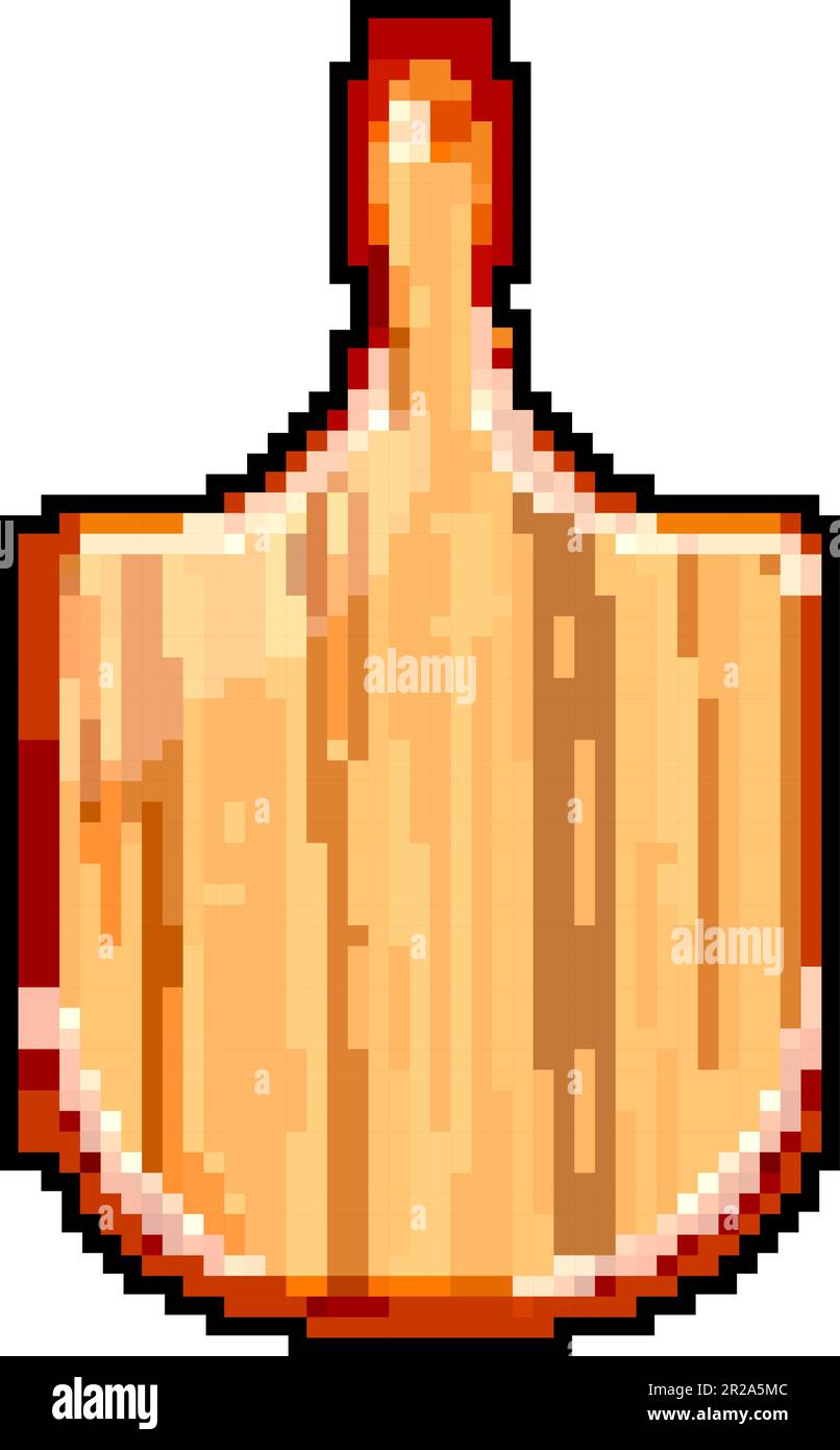 plate wooden pizza board game pixel art vector illustration Stock ...