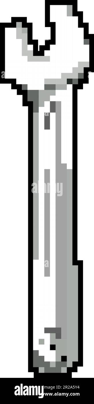 metal wrench tool game pixel art vector illustration Stock Vector Image ...