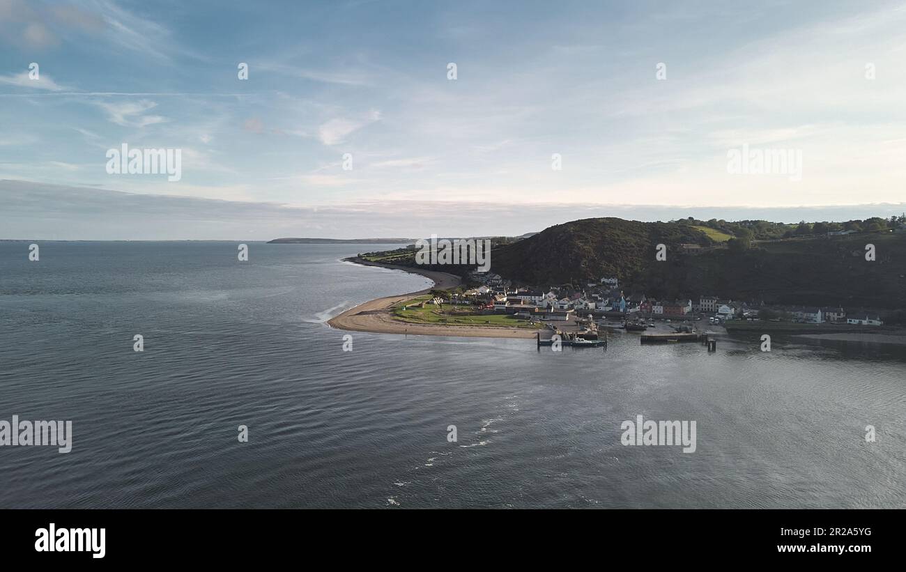 River Suir, Ireland - Aerial view of The Passage East Ferry across ...