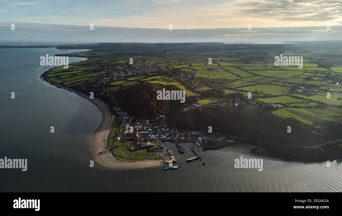 River Suir, Ireland - Aerial view of The Passage East Ferry across ...