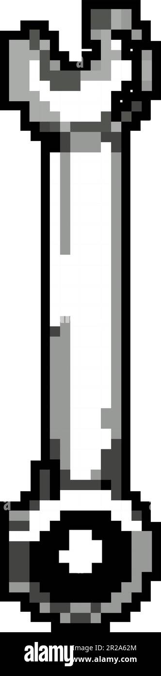 chrome wrench tool game pixel art vector illustration Stock Vector ...