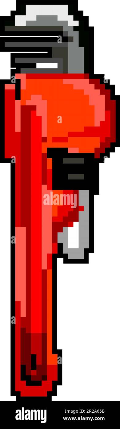 industry wrench tool game pixel art vector illustration Stock Vector ...