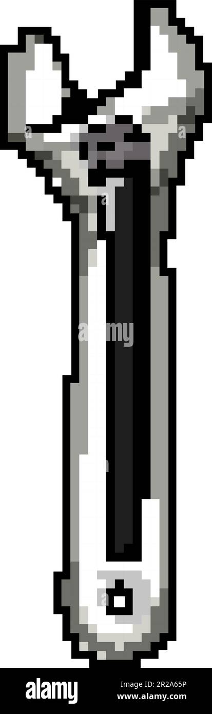 mechanic wrench tool game pixel art vector illustration Stock Vector ...