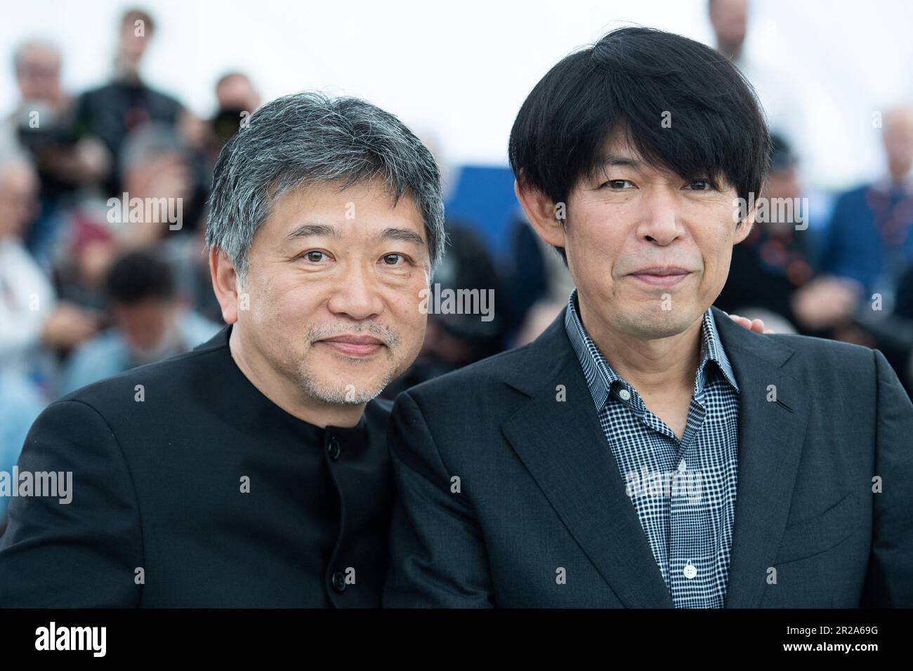 Cannes, France. 18th May, 2023. Hirokazu Kore-eda and Yuji Sakamoto ...