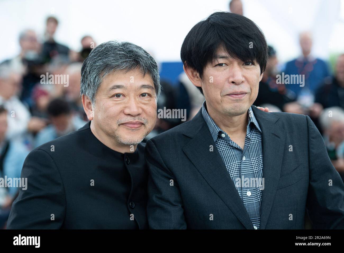 Cannes, France. 18th May, 2023. Hirokazu Kore-eda and Yuji Sakamoto ...