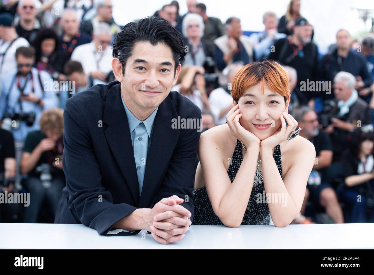 Cannes, France. 18th May, 2023. Eita Nagayama and Sakura Ando attending the Monster Photocall as ...
