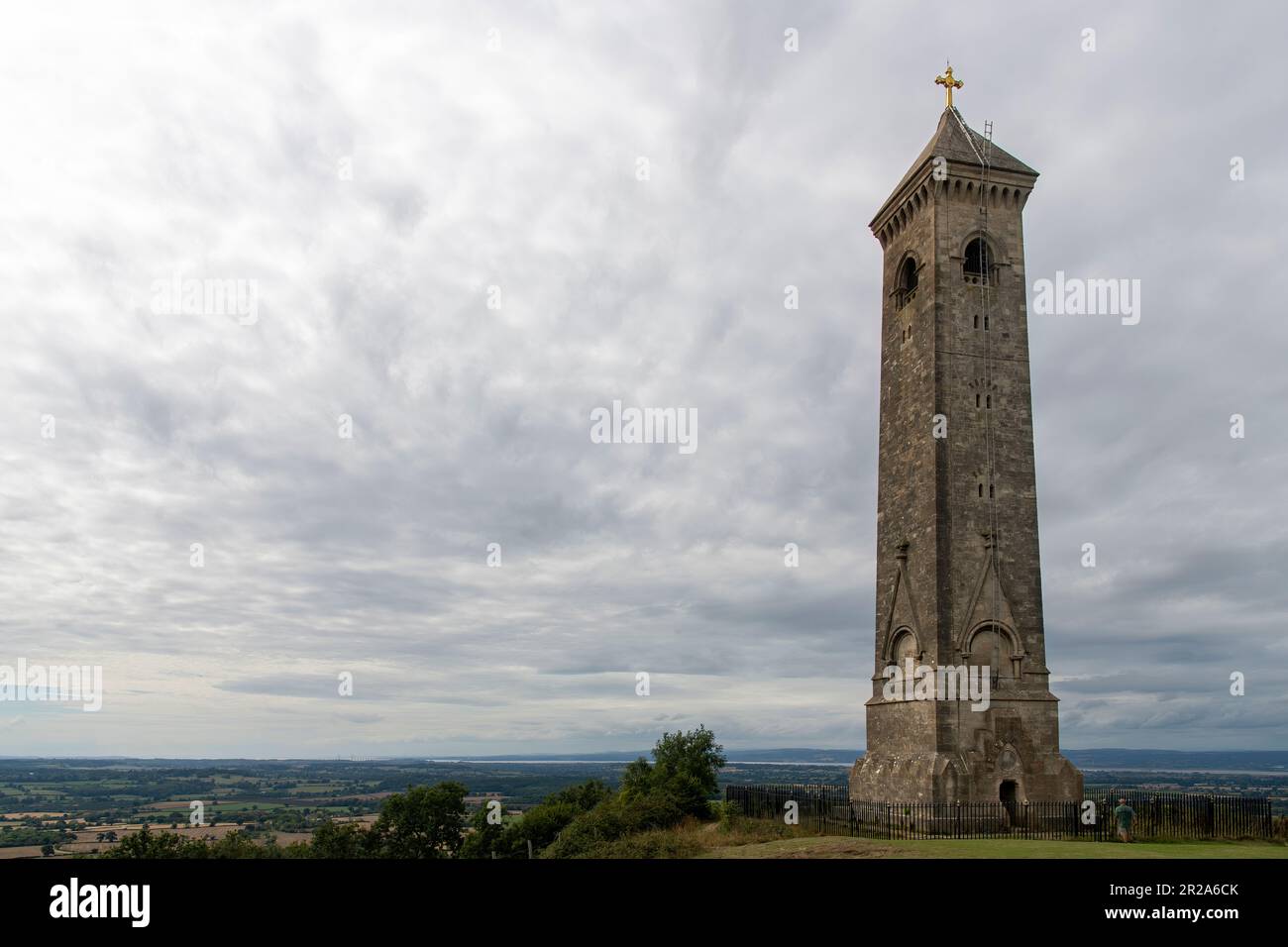 Low angle view of Tyndale Monument at North Nibley, Gloucestershire, UK ...