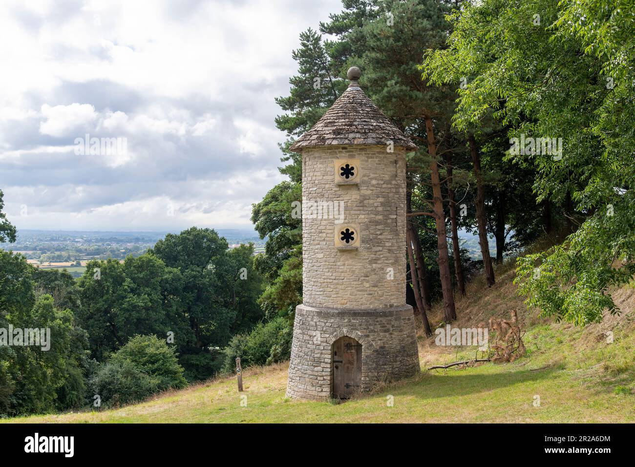 View of a brick bird tower or wildlife tower that provides a nesting ...