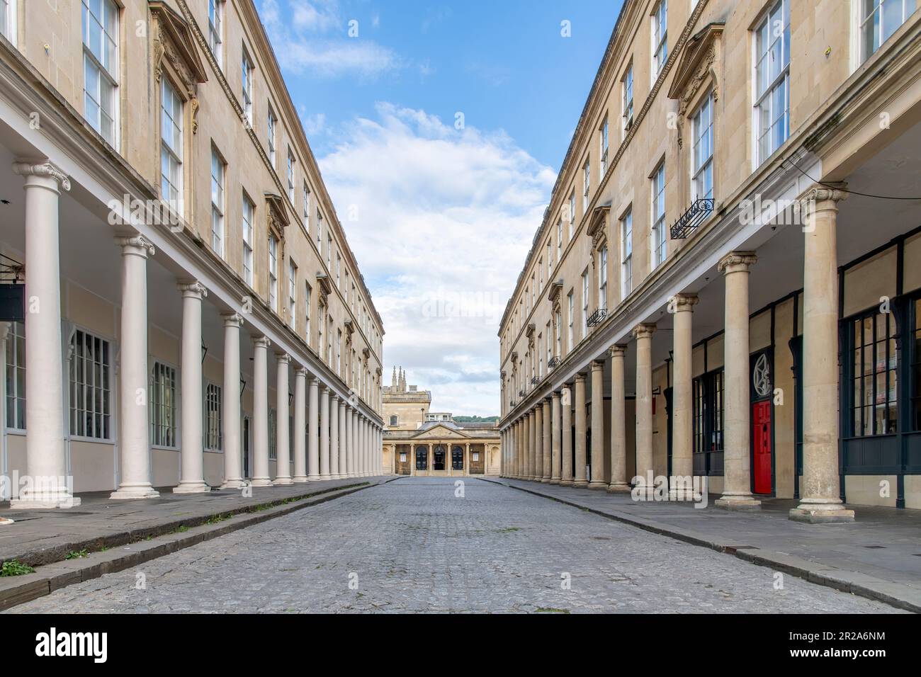 View through Bath Street, Bath, Somerset, UK with buildings with ...
