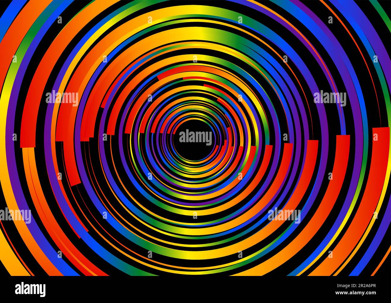 Abstract geometric rainbow circular on black background. Vector ...