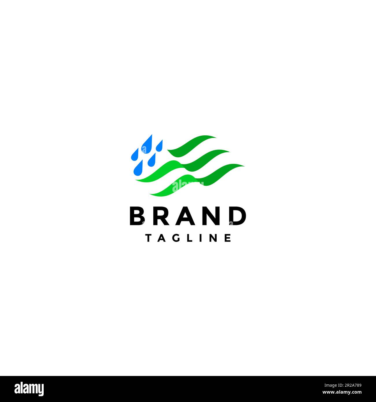 Green and lush farm logo design. Water drops and green land depicting ...