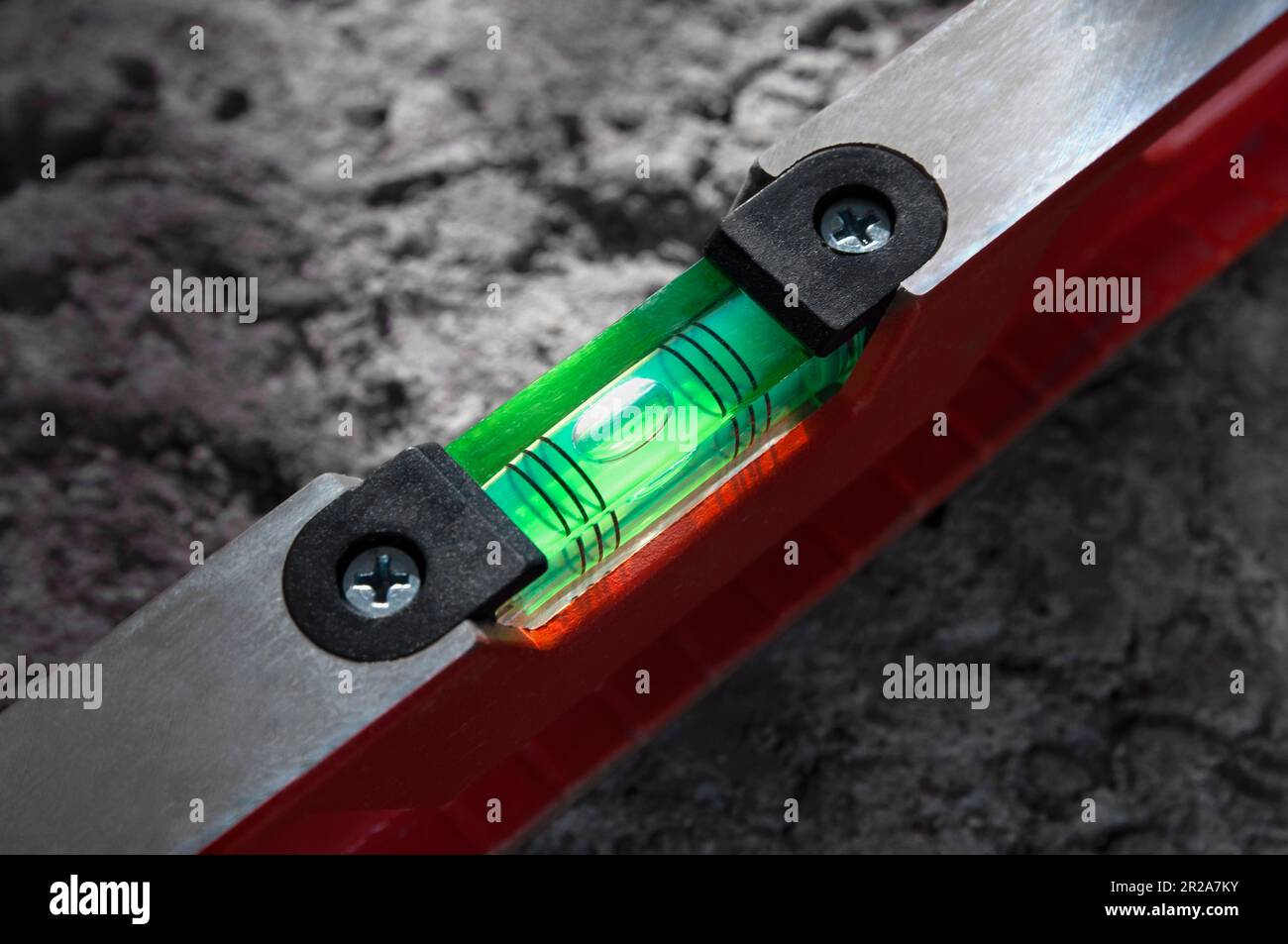 Measuring tool of rectangular shape made of plastic and metal with ...