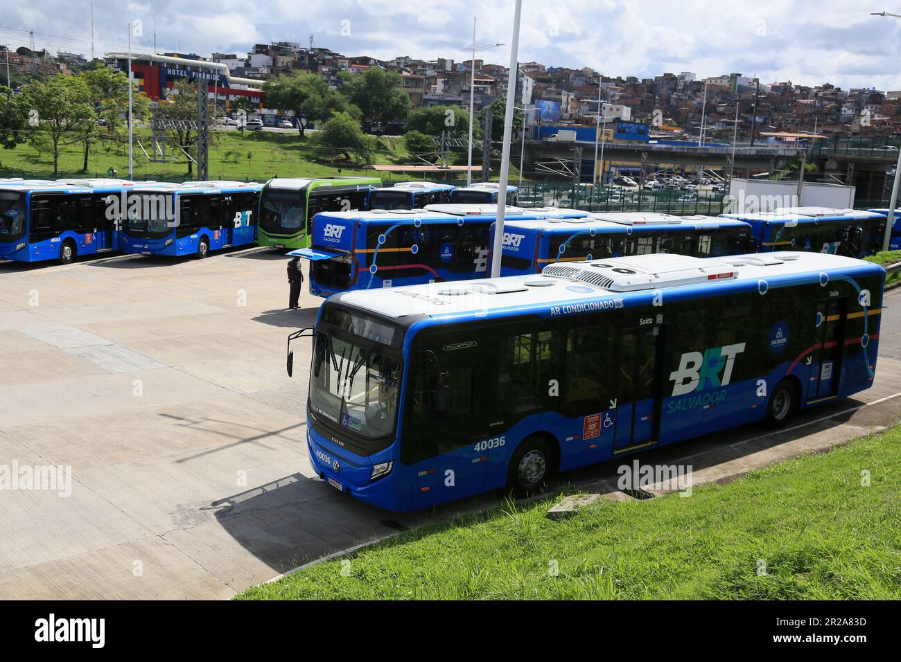 salvador, bahia, brazil - may 17, 2023: Buses of the BRT transport ...