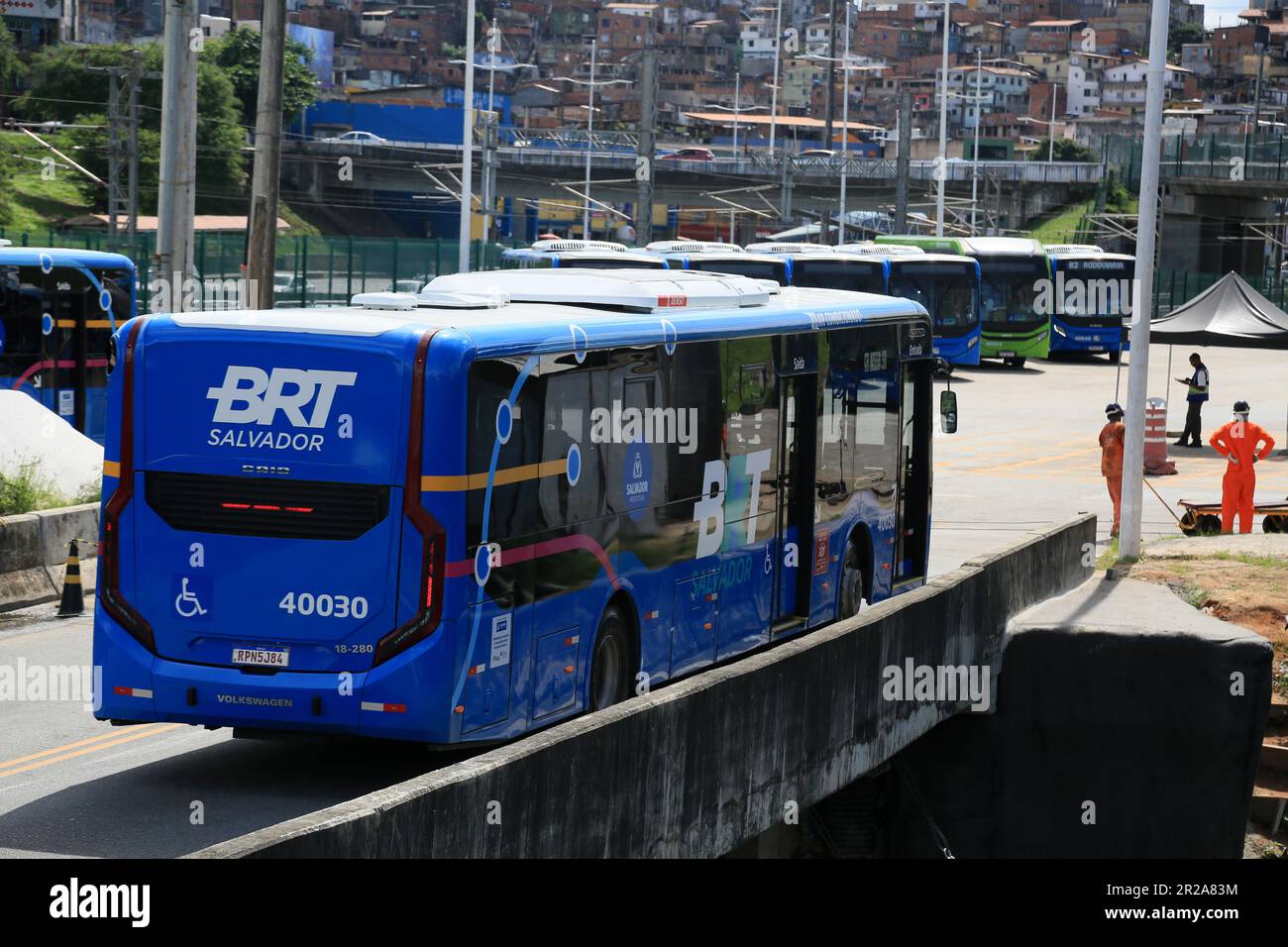 salvador, bahia, brazil - may 17, 2023: Buses of the BRT transport ...