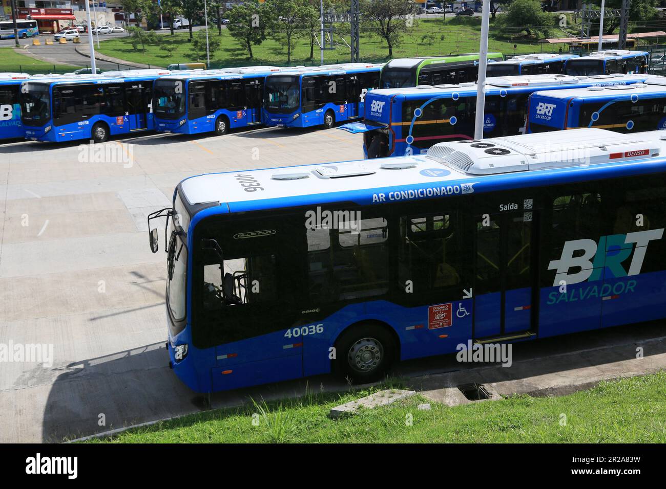 salvador, bahia, brazil - may 17, 2023: Buses of the BRT transport ...