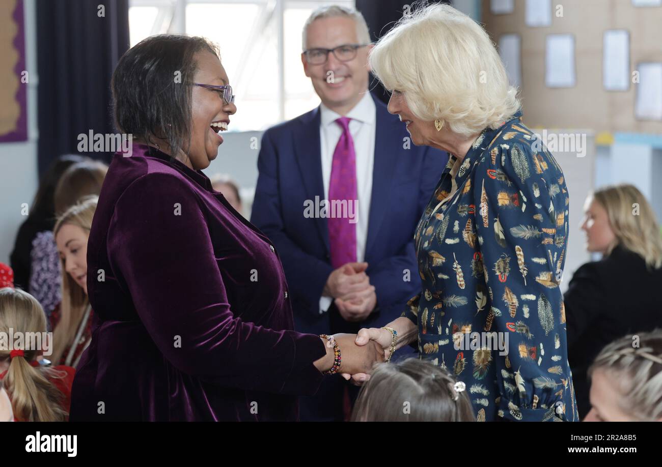 Queen Camilla meets with Malorie Blackman, as she launches the ...