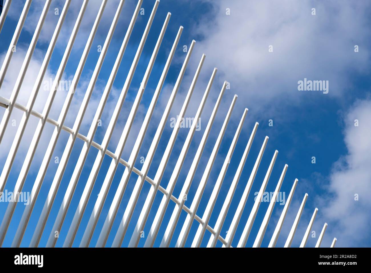 New York City, NY, USA-August 2022; View of curved steel ribs of ...