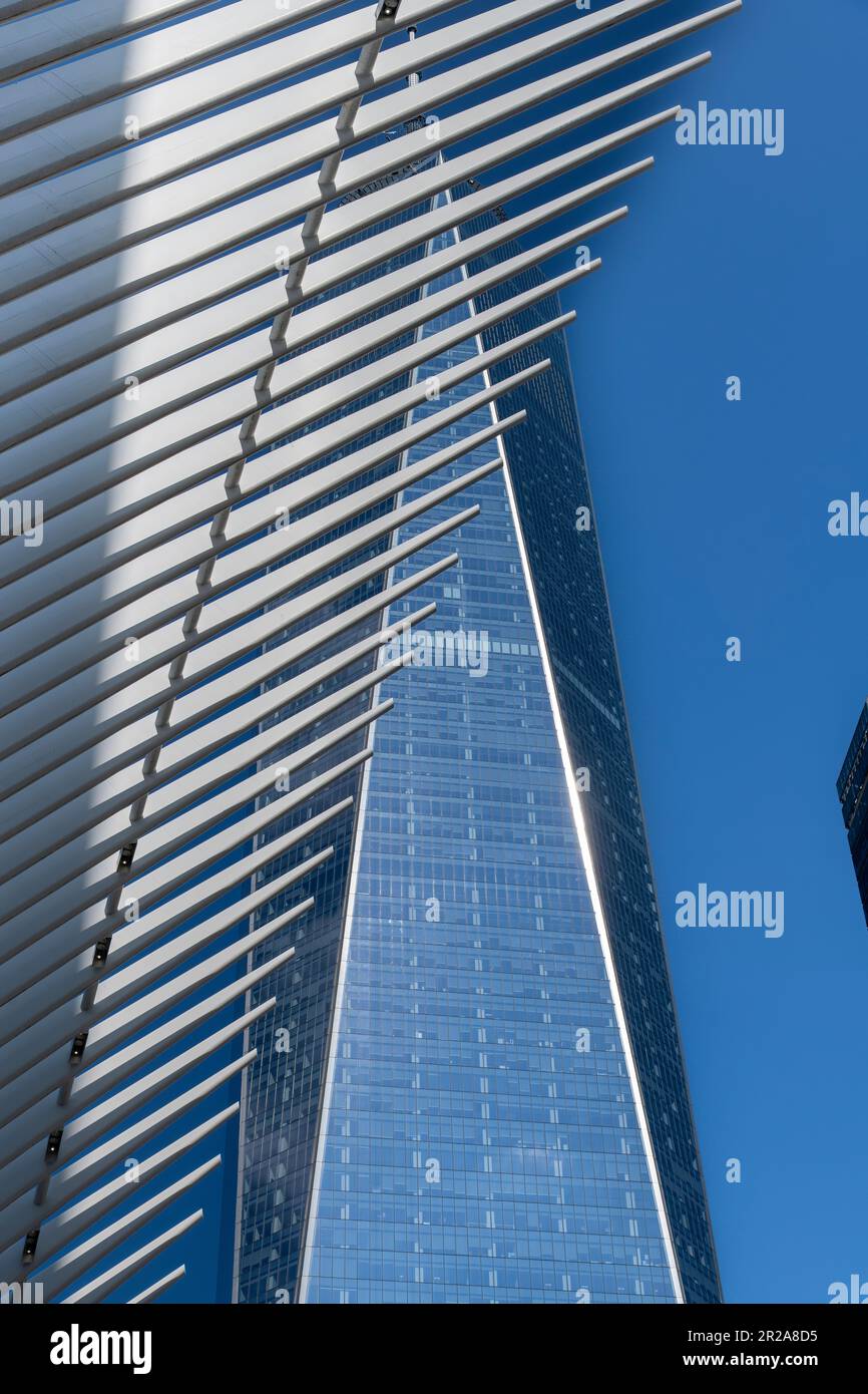 New York City, NY, USA-August 2022; View of steel ribs of structural ...