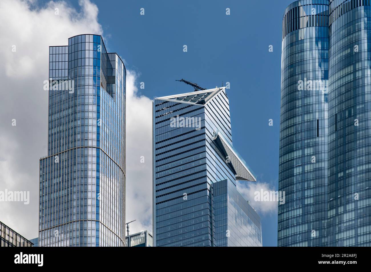 New York City, NY, USA-May 2022: Low angle view of skyscraper with Sky ...