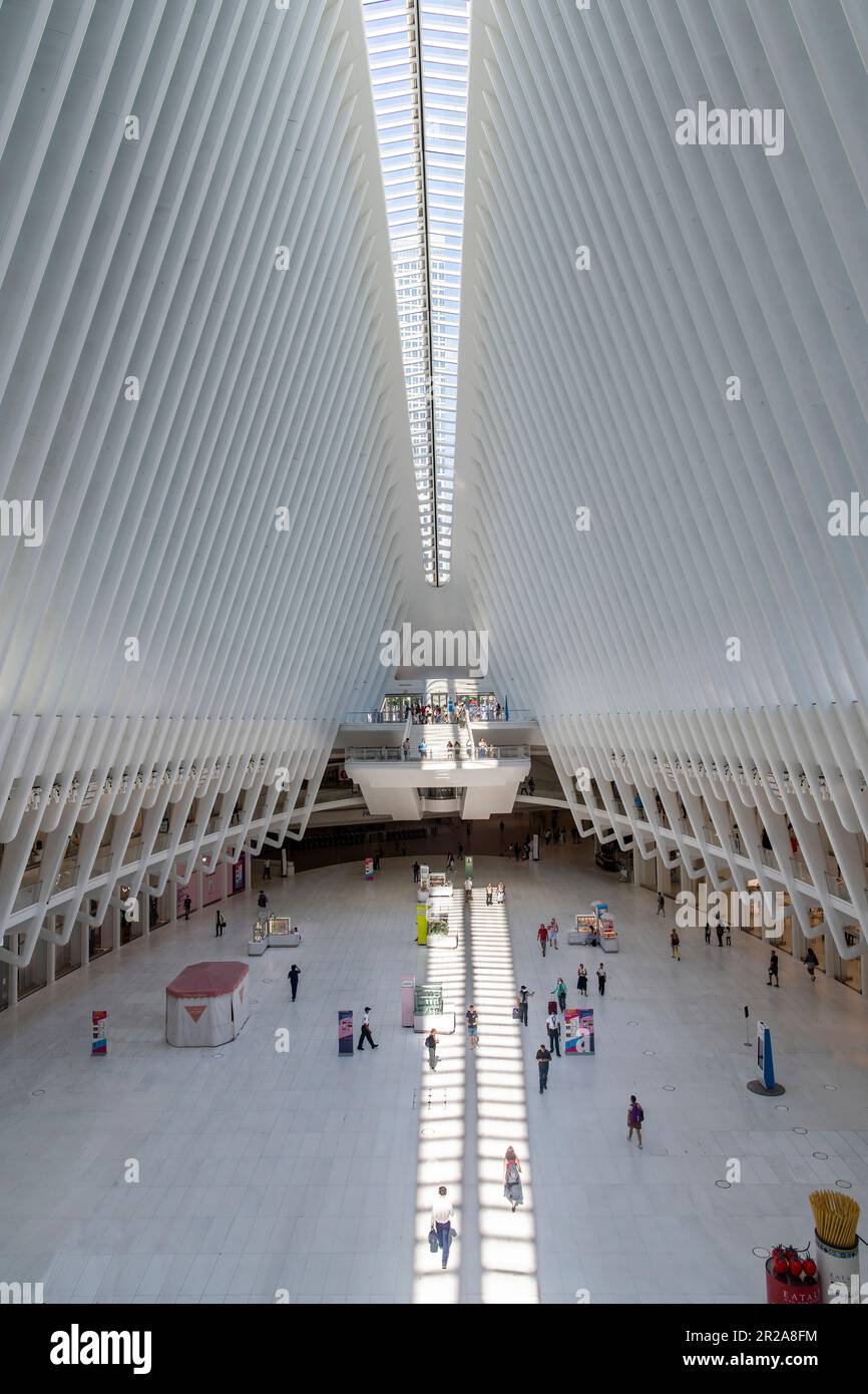 New York City, NY, USA-August 2022; Interior view of roof with skylight ...