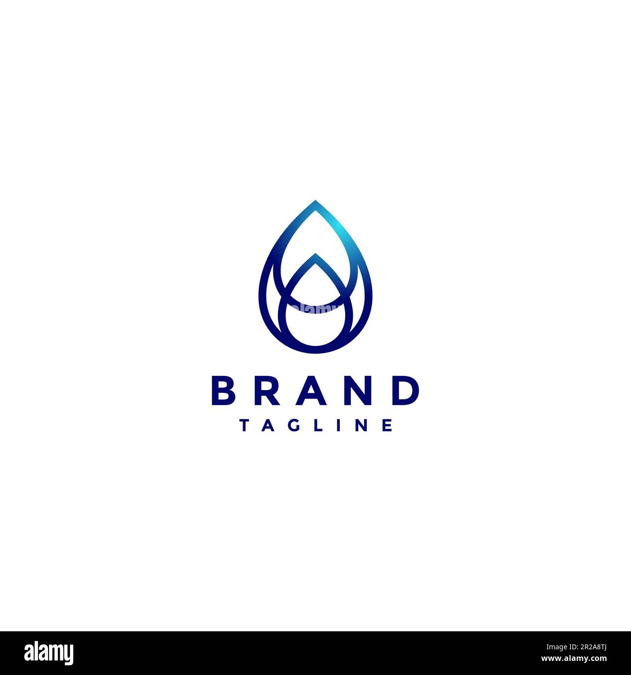 Water Drops Symbol Line Logo Design. Pure nature logo design on water ...