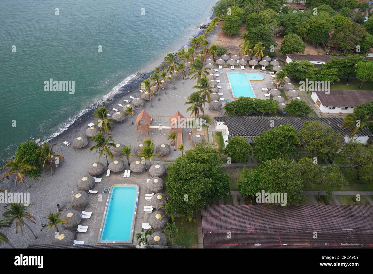 Pools and Beach Club Palapas at resort area Nueva Gorgona, Panama near ...