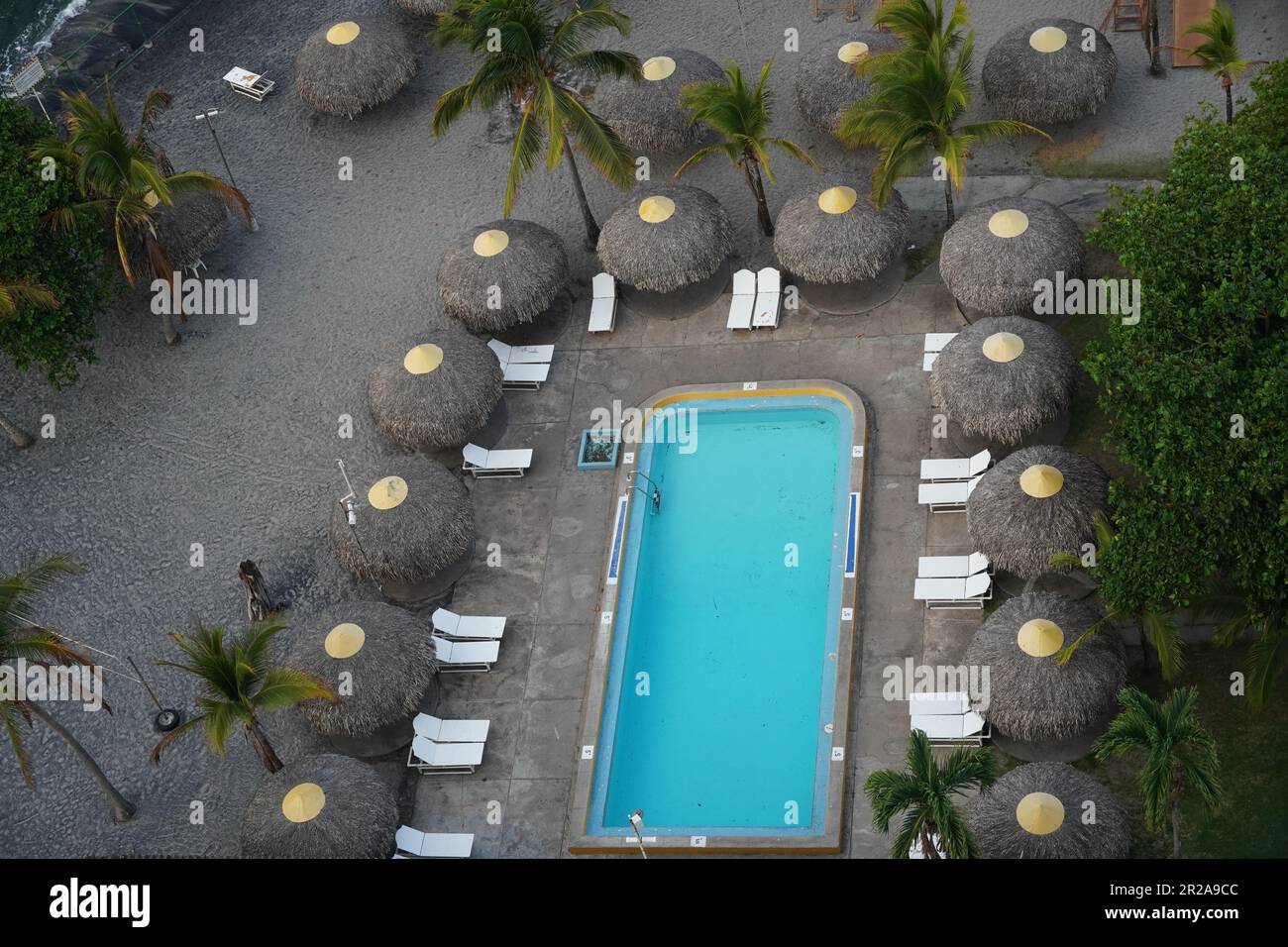 Pool and Beach Club Palapas at resort area Nueva Gorgona, Panama near ...