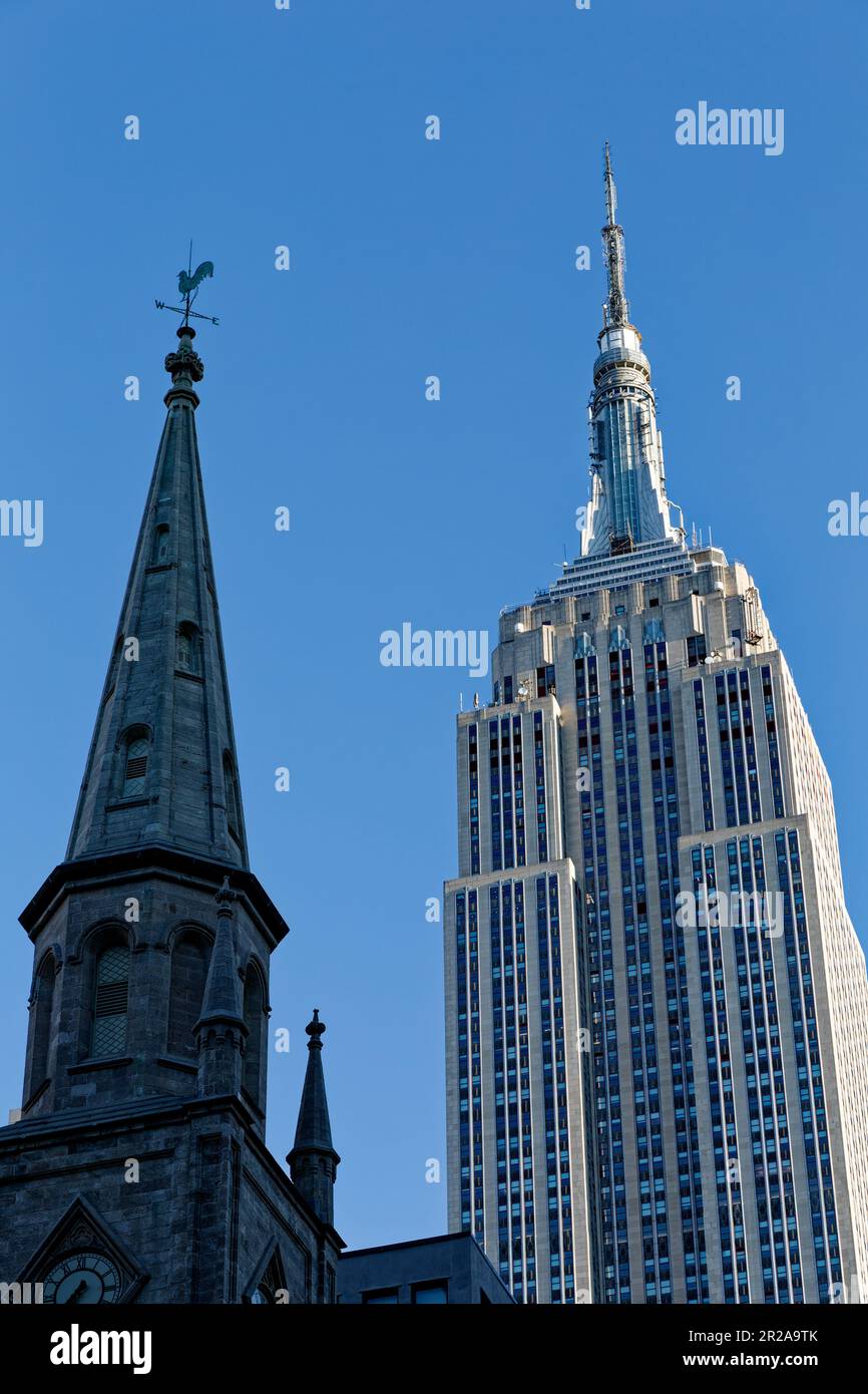 Along Fifth Avenue, Marble Collegiate Church (29th Street) and Empire State Building (34th ...