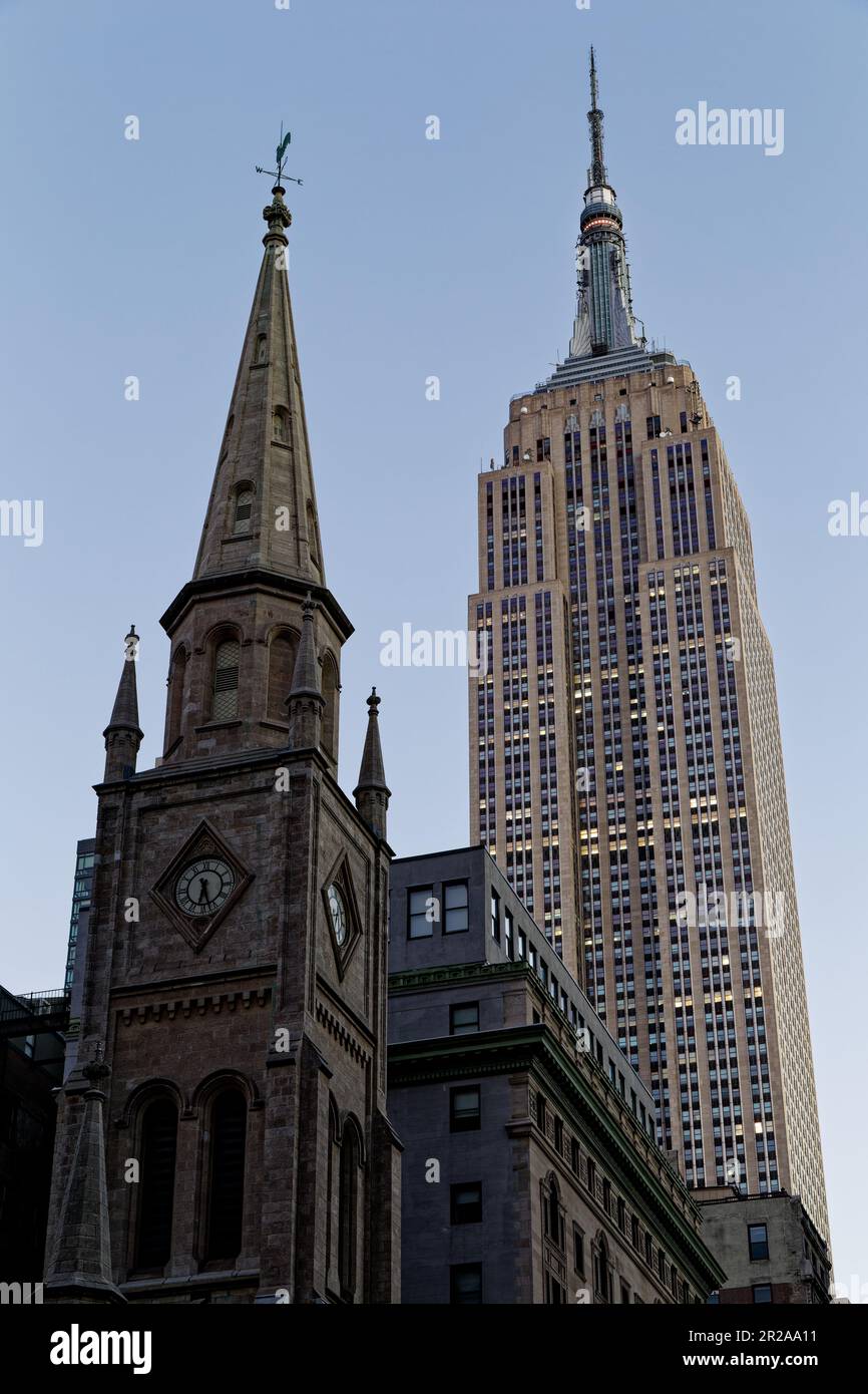 Along Fifth Avenue, Marble Collegiate Church (29th Street) and Empire ...