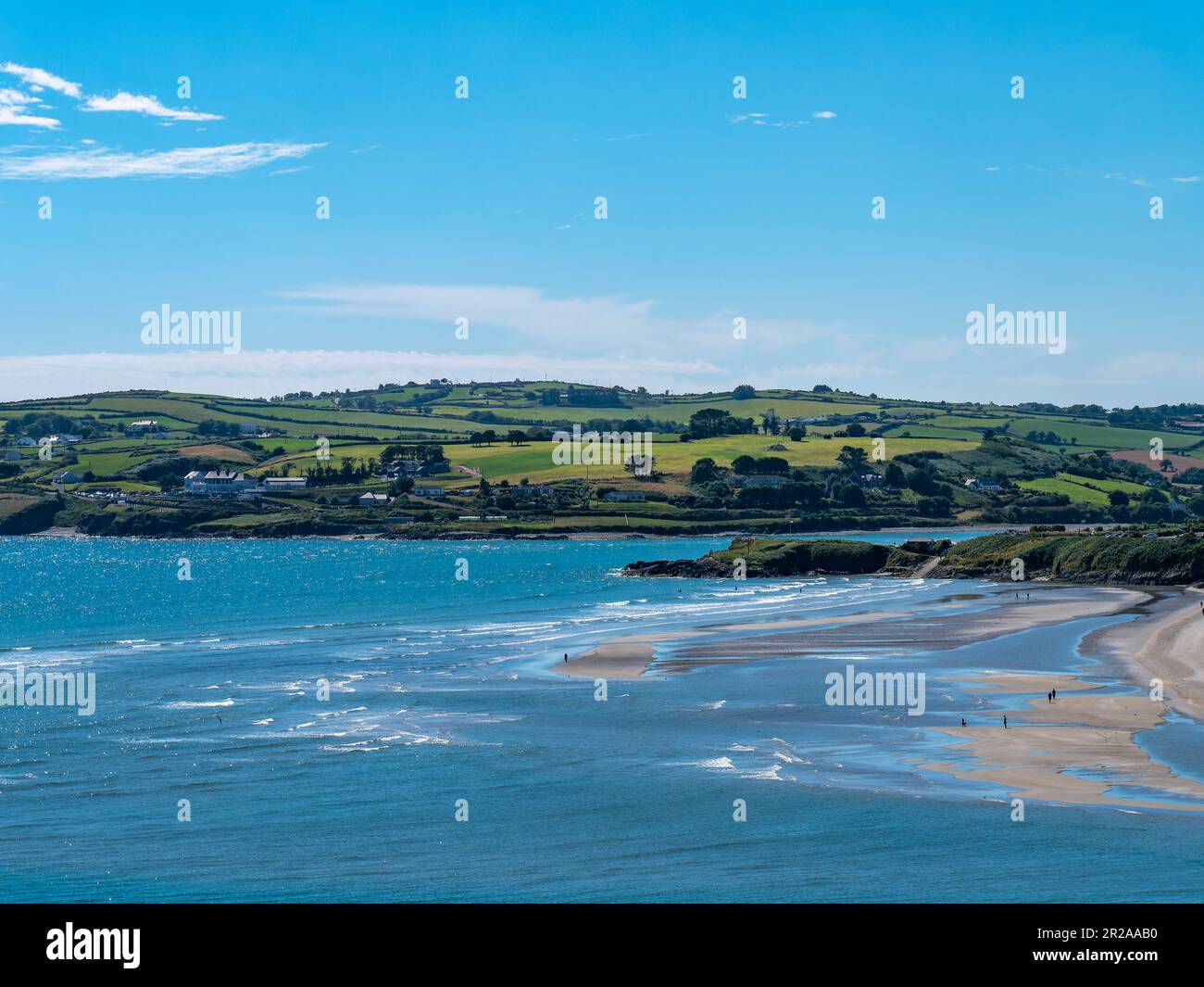 View of the famous Irish beach of Inchydoney on a sunny summer day. The ...
