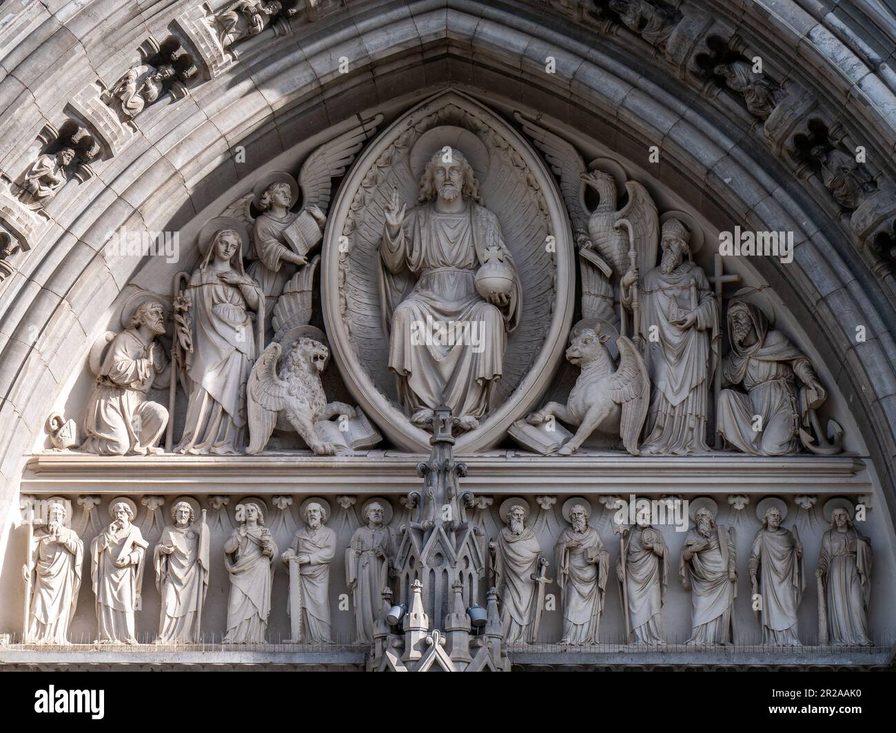 Bas-reliefs above the entrance to the Cathedral of St. Colman in the ...