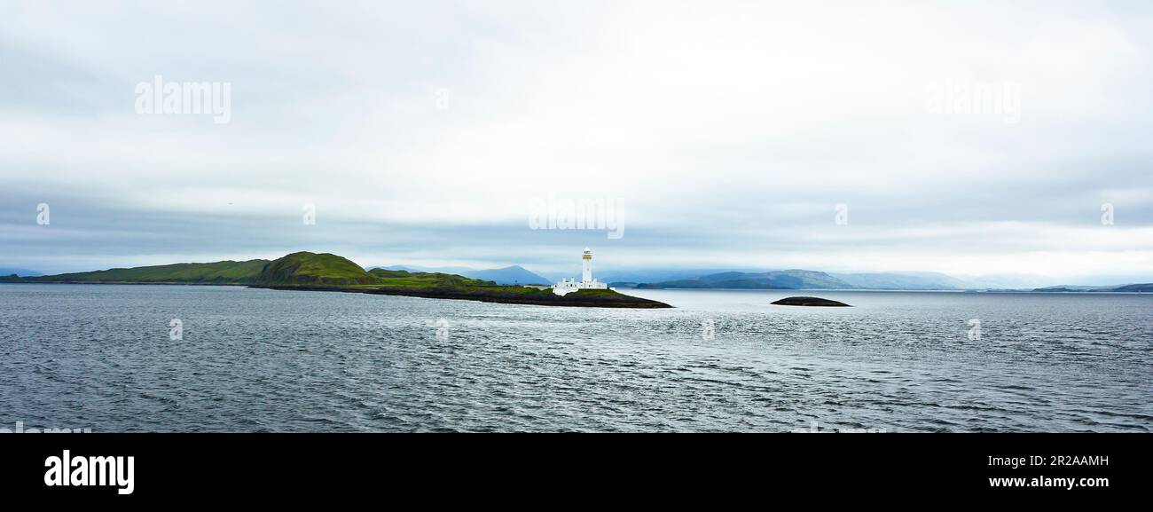 Panorama photo of Lismore Lighthouse on the Islet of Eilean Musdile ...
