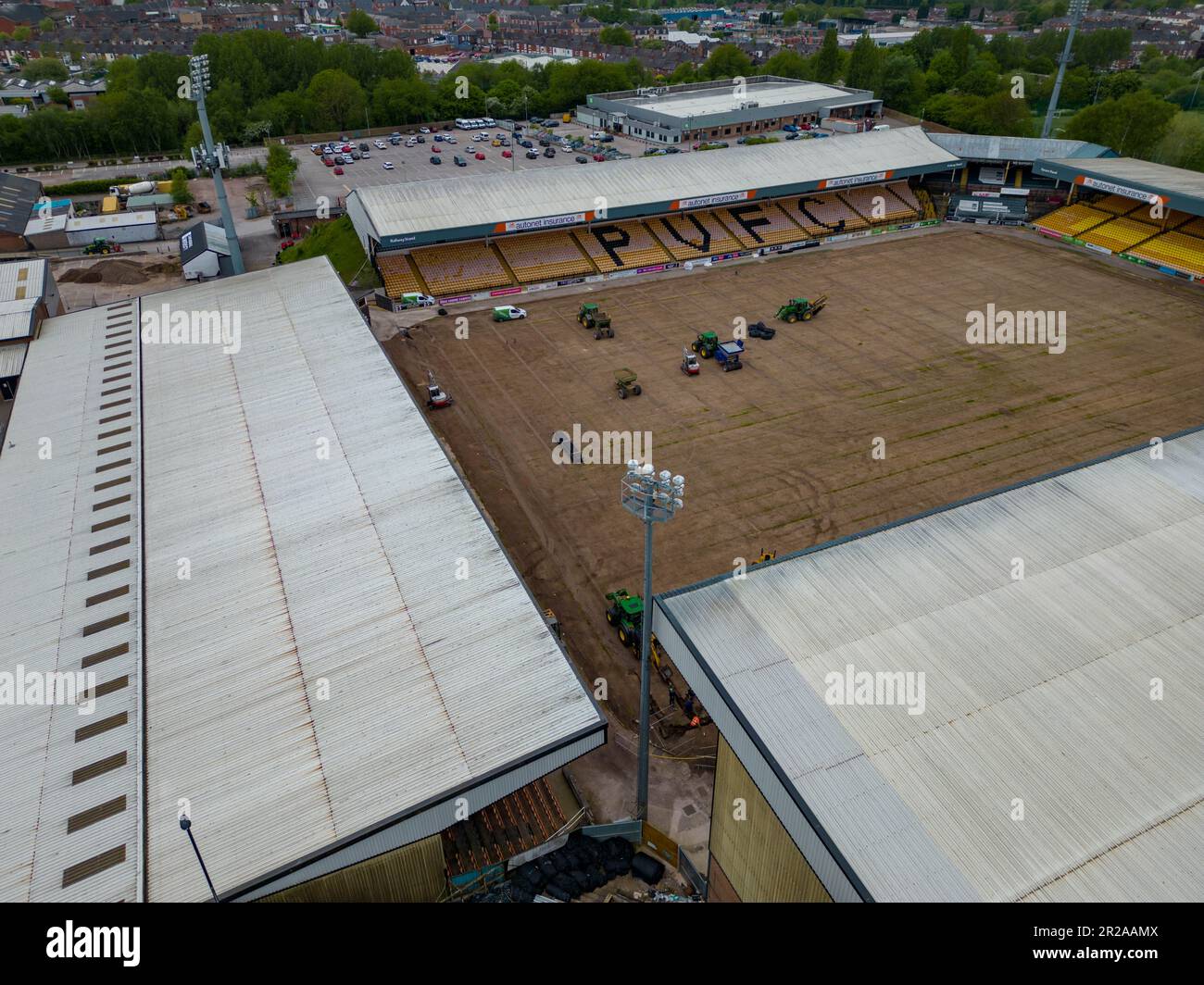 Vale Park Irrigation Works 2023 Off Season Pitch Works From Drone The ...