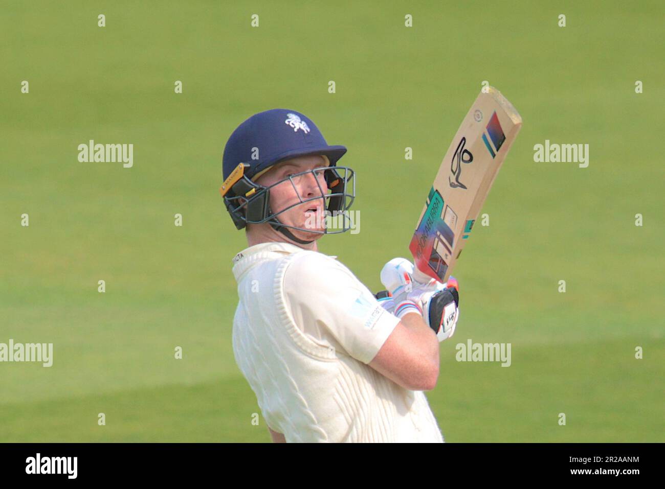 18 May , 2023, London, UK. Kent’s Joey Evison batting as Surrey take on ...
