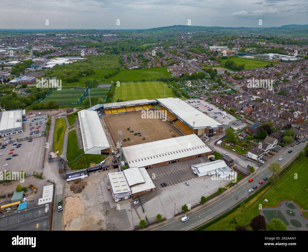 Vale Park Irrigation Works 2023 Off Season Pitch Works From Drone The ...