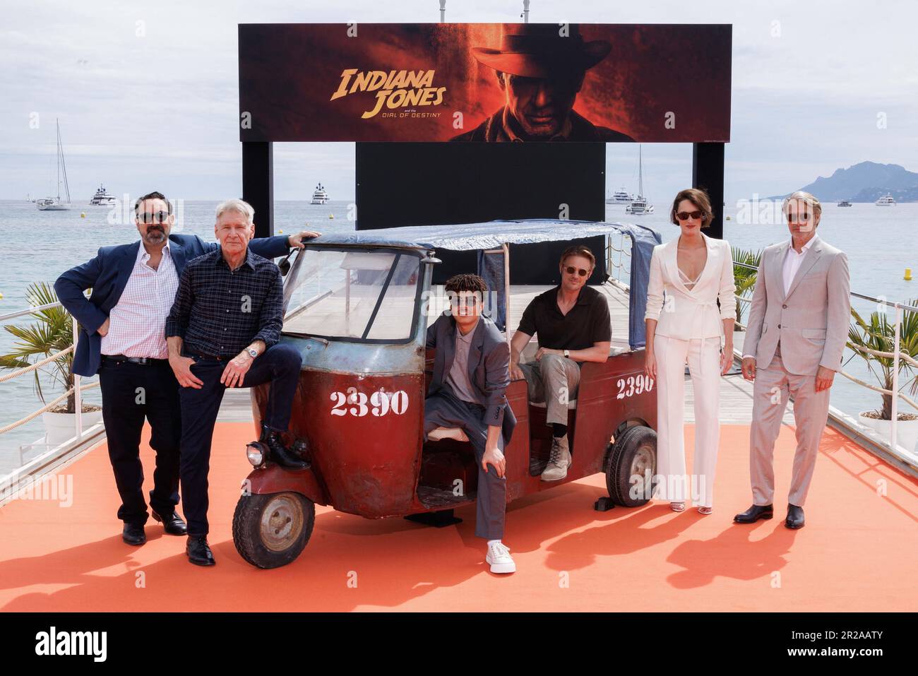 Cannes, France. 18th May, 2023. James Mangold, Harrison Ford, Ethann ...