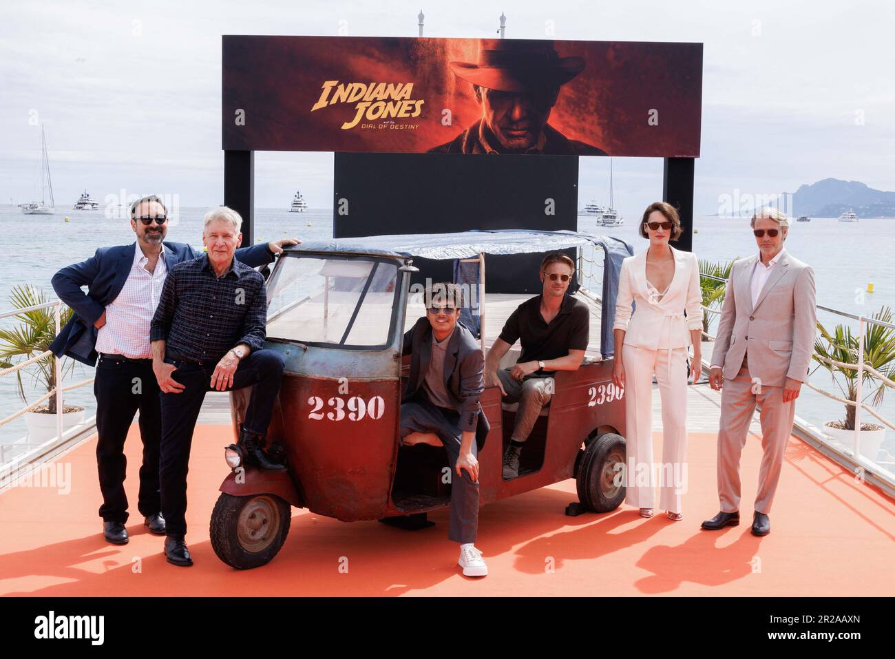 Cannes, France. 18th May, 2023. James Mangold, Harrison Ford, Ethann ...