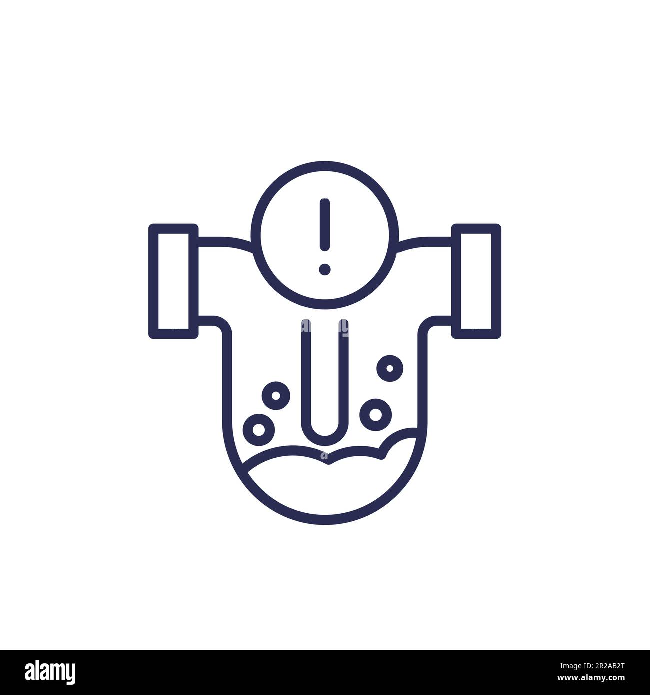 Clog in pipe warning line icon Stock Vector Image & Art - Alamy