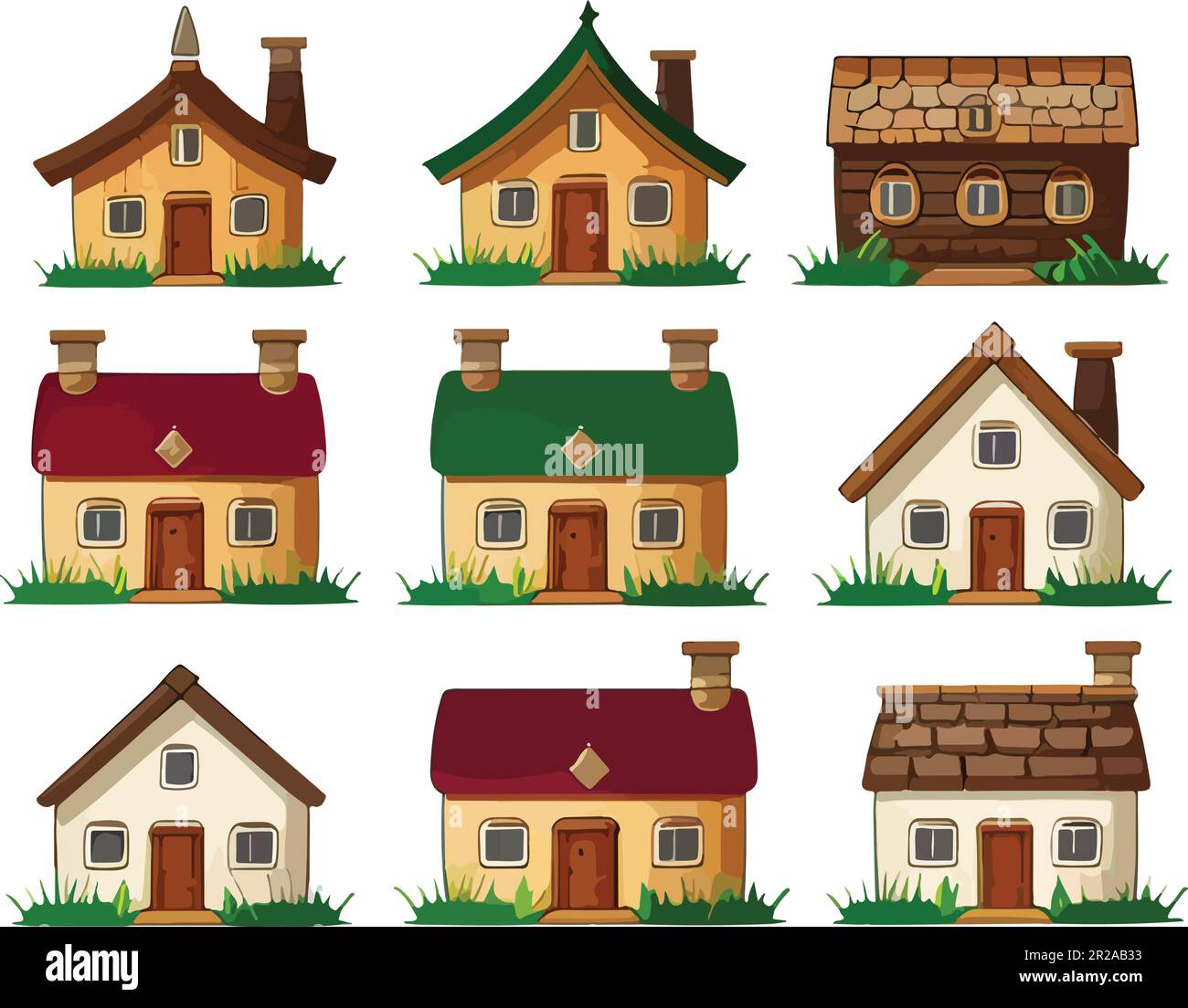 Pretty fantasy dwarf house village art vector Stock Vector Image & Art ...