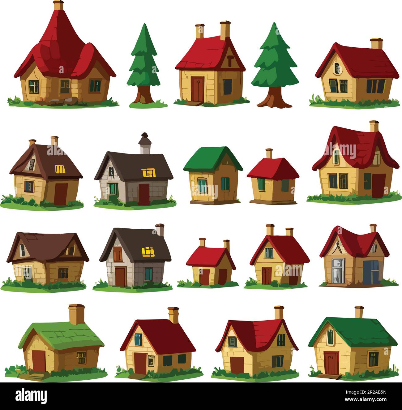 Awesome fantasy dwarf house village art vector Stock Vector Image & Art ...