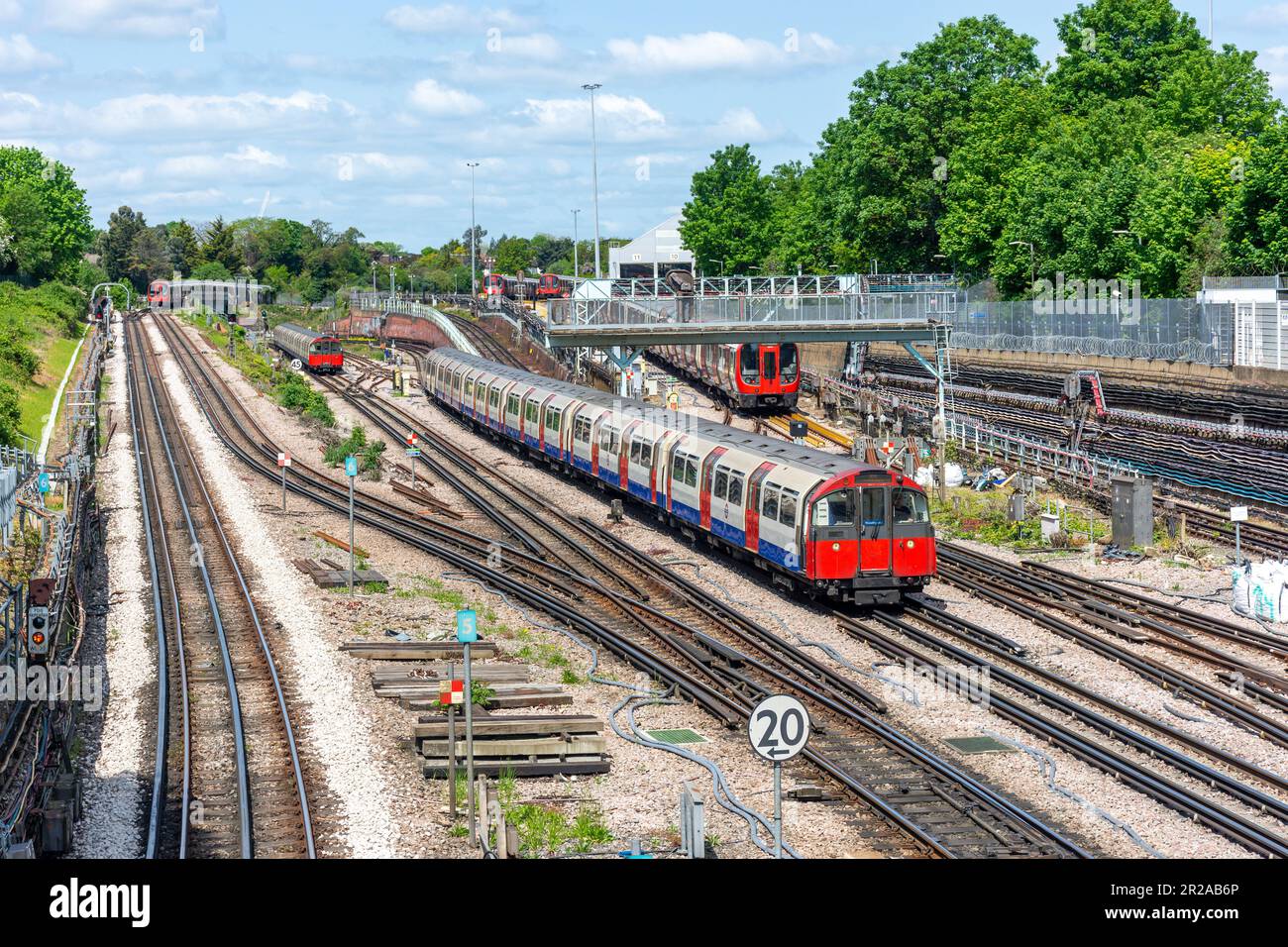 Underground train depot and tracks, Gunnersbury Lane, Acton Town, Acton ...