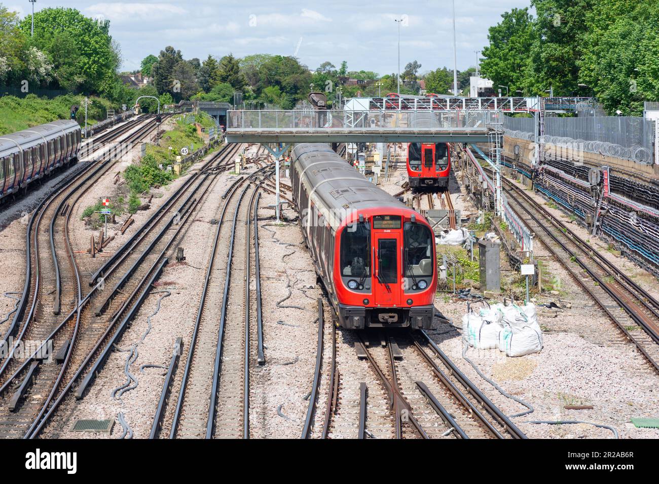Underground train depot and tracks, Gunnersbury Lane, Acton Town, Acton ...