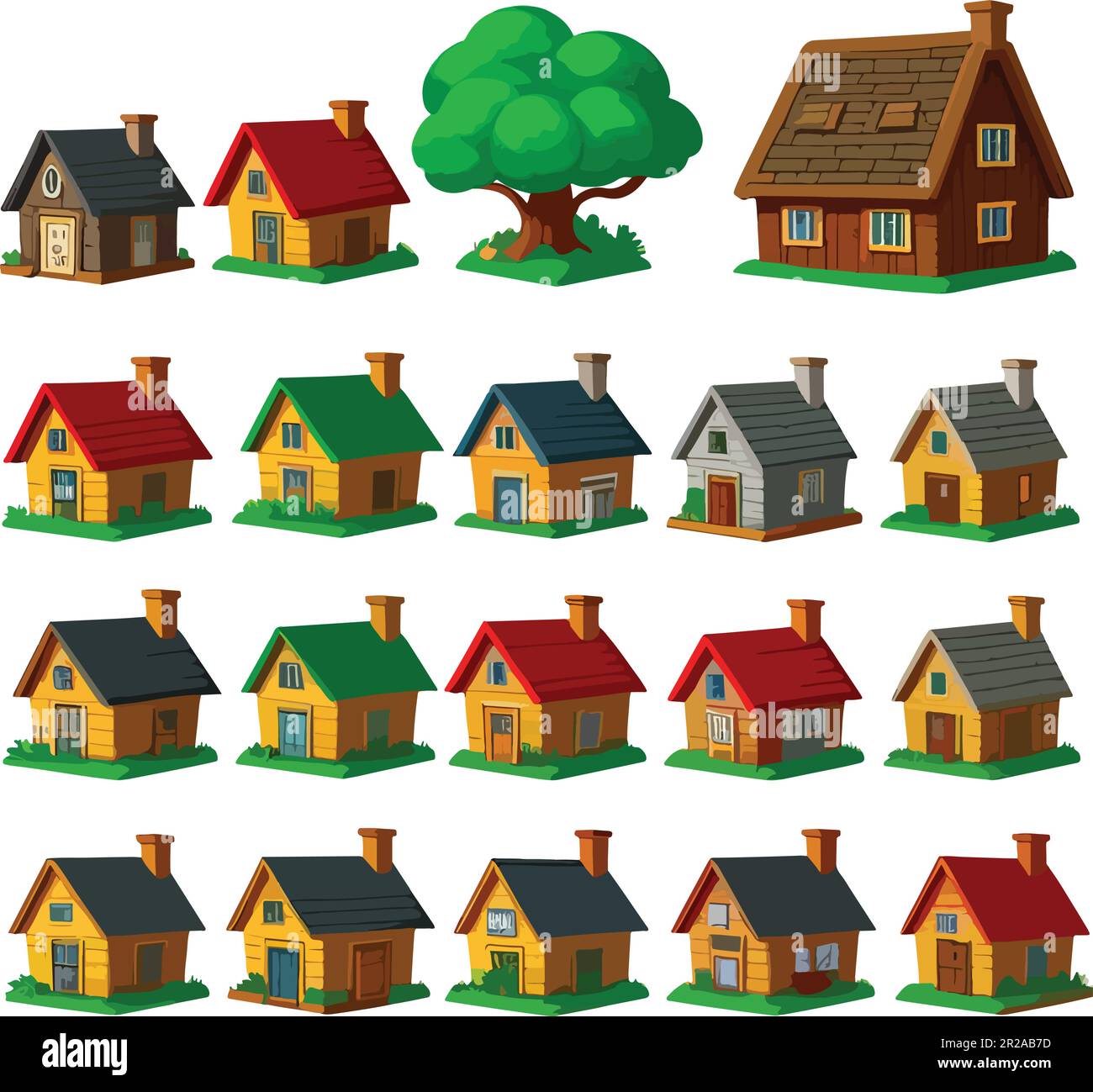 Gorgeous fantasy dwarf house village art vector Stock Vector Image ...