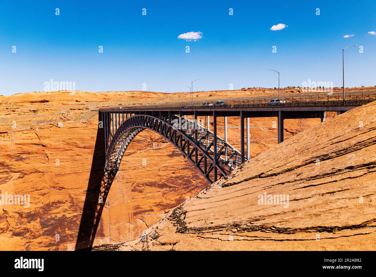 Glen Canyon Bridge over Colorado River & Glen Canyon Dam; Page; Arizona ...