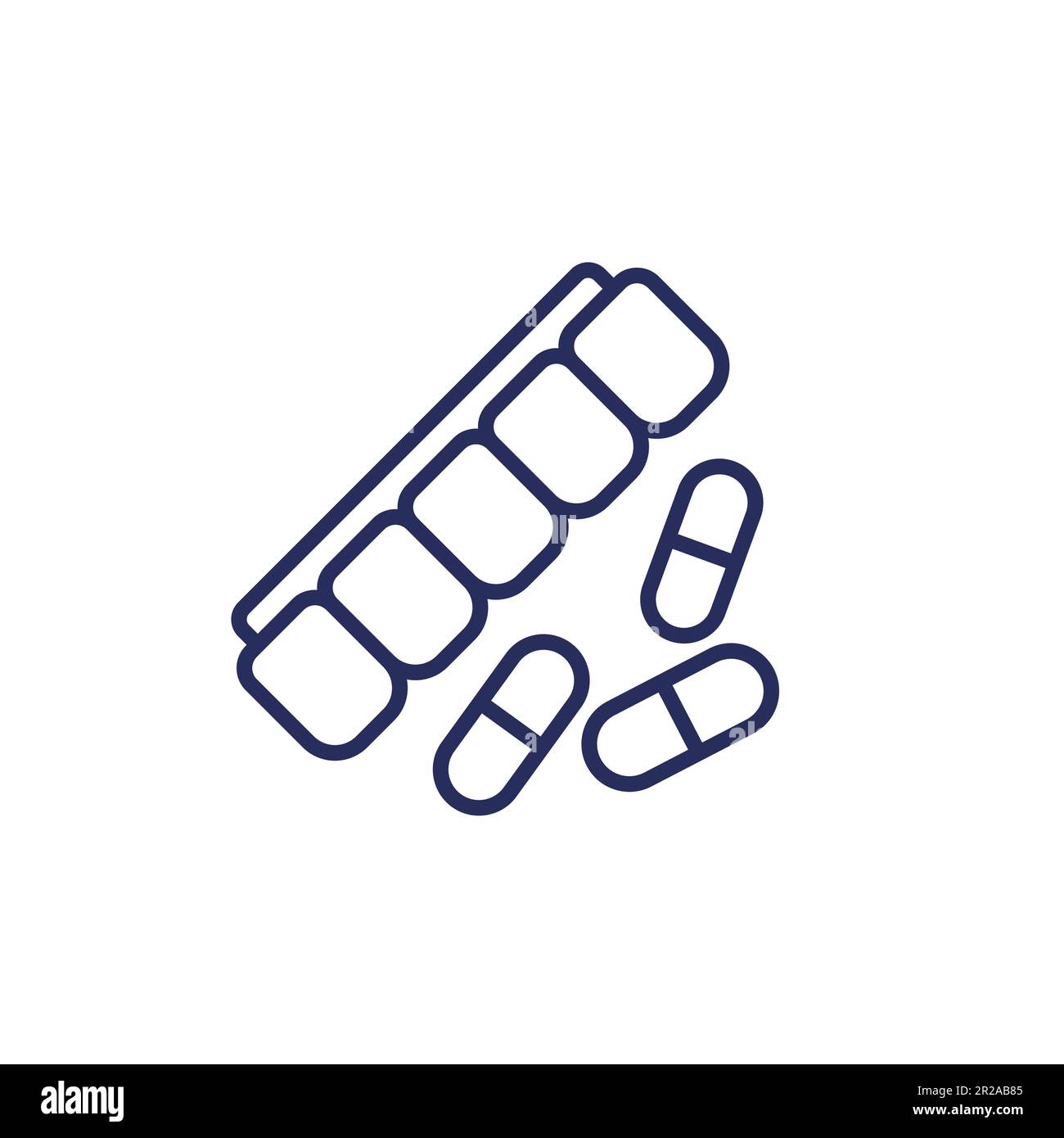 pill organizer icon, line vector Stock Vector Image & Art - Alamy