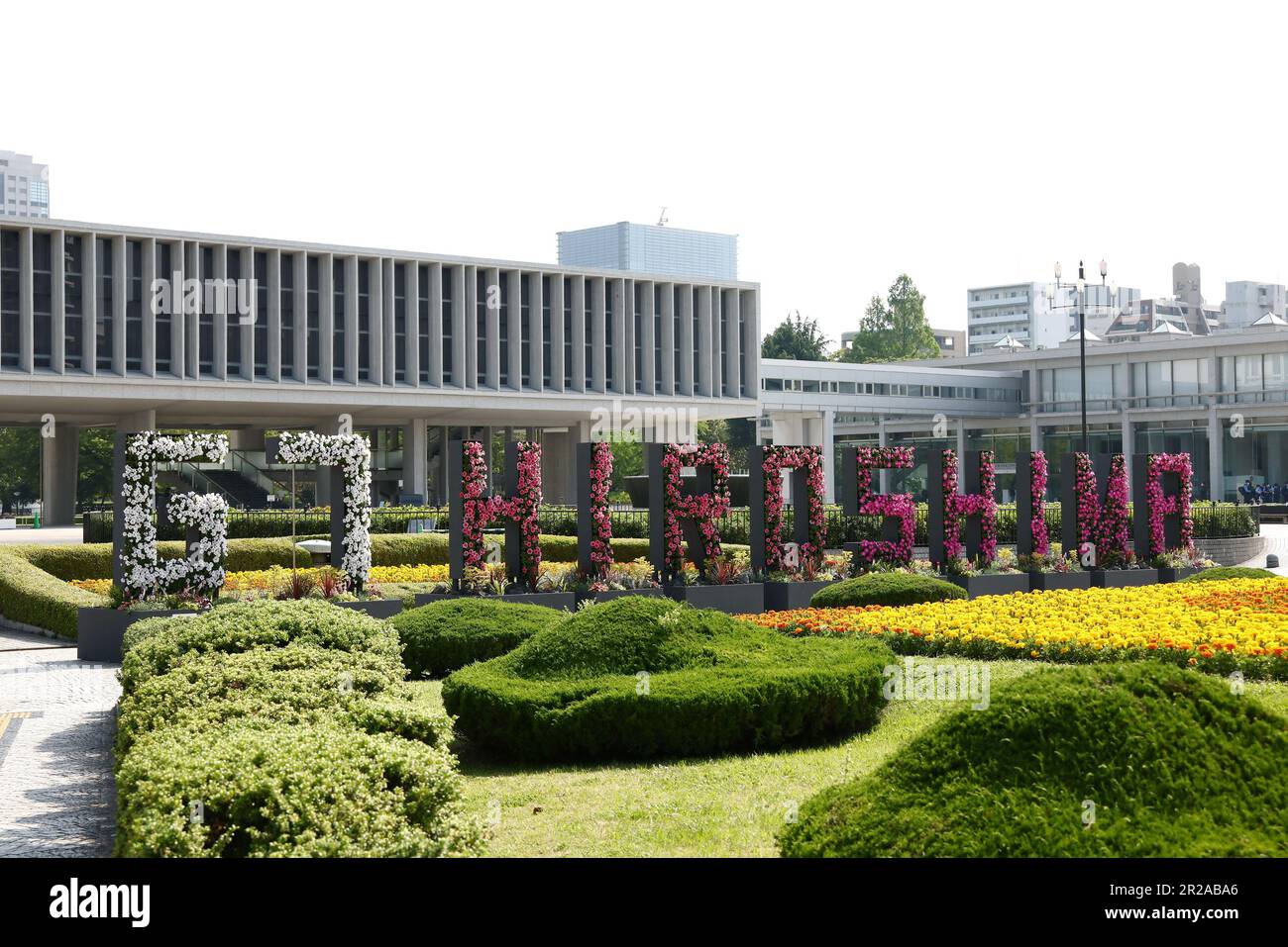 Hiroshima, Japan. 16th May, 2023. "G7 Hiroshima" flower sign at the ...