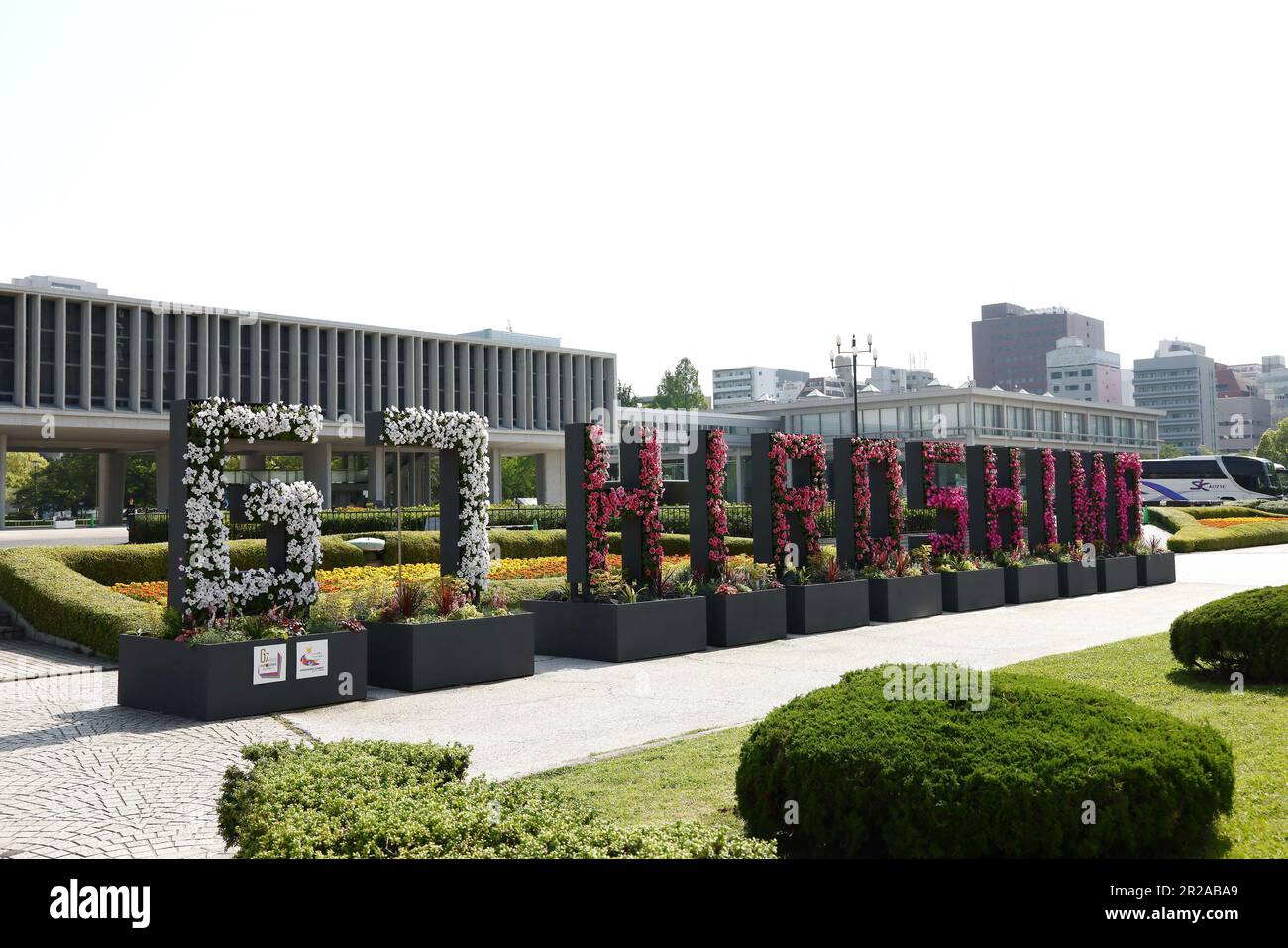 Hiroshima, Japan. 16th May, 2023. "G7 Hiroshima" flower sign at the ...