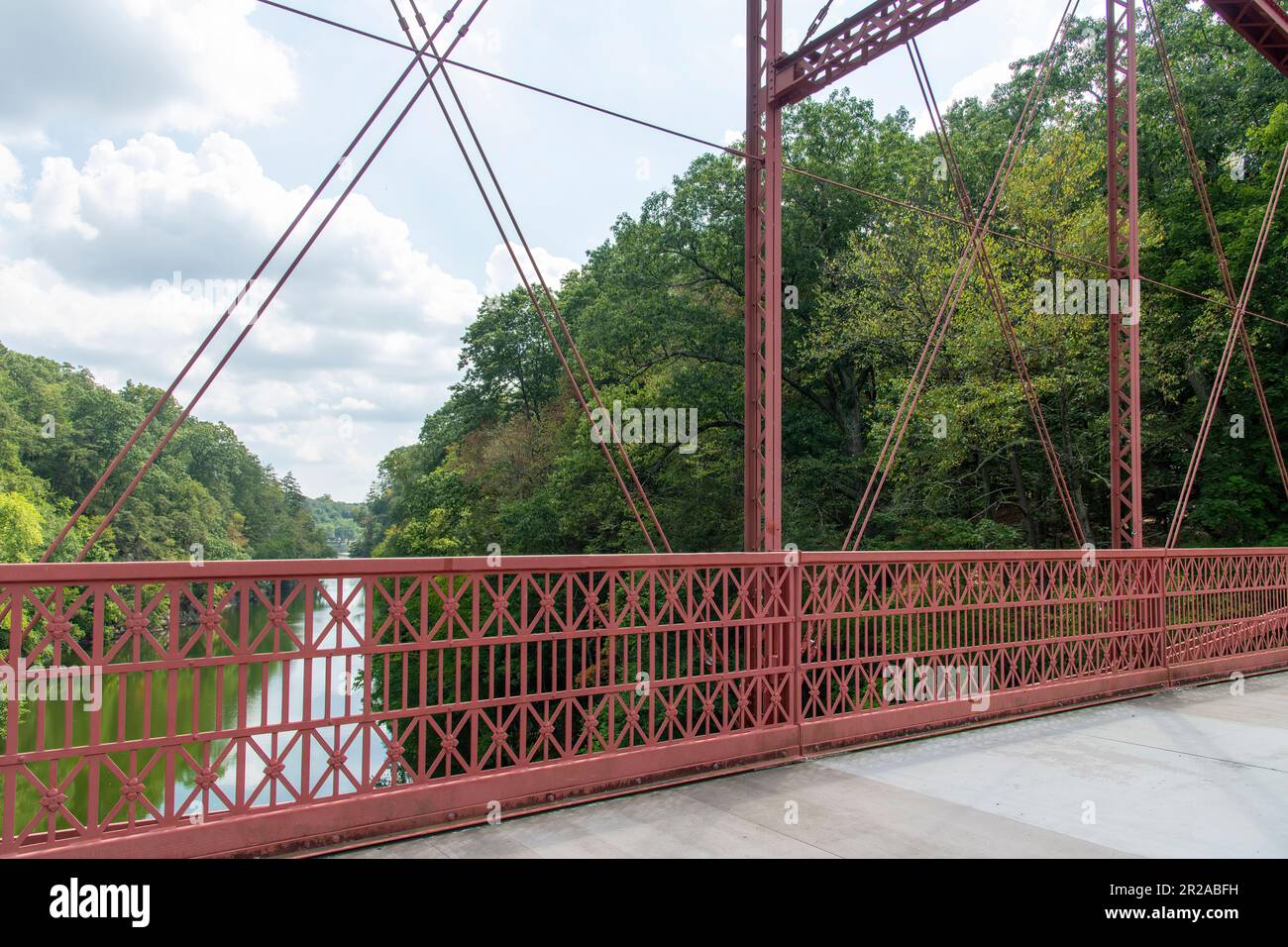 New Milford, CT, USA-August 2022; View over the Housatonic River from ...