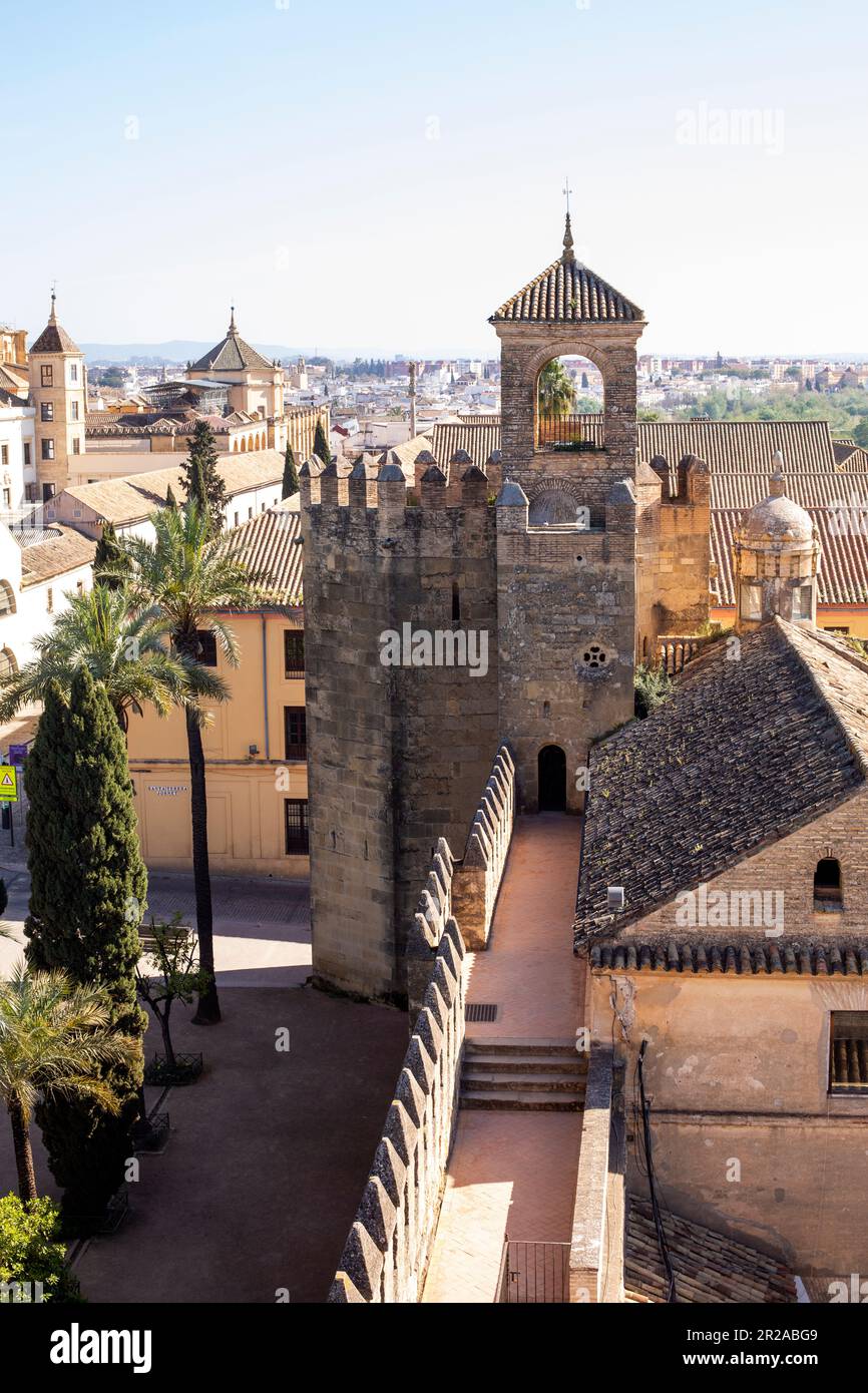 Spain, Andalusia, Cordoba, Alcazar of The Christian Monarchs, towers ...