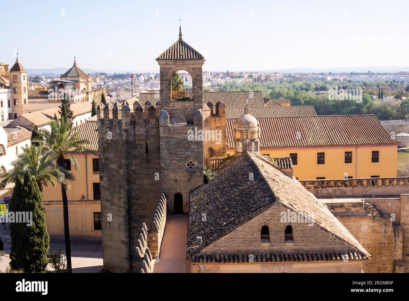 Spain, Andalusia, Cordoba, Alcazar of The Christian Monarchs, towers ...